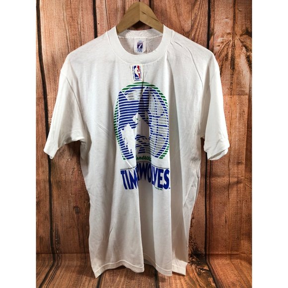 LOGO 7 | Shirts | Nos Vintage 988 Logo 7 Minnesota Timberwolves White ...
